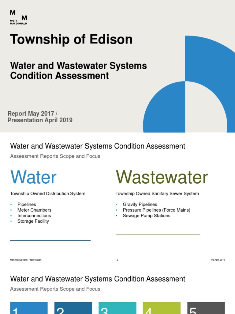 Township of Edison Water and Wastewater Systems Condition Assessment ...