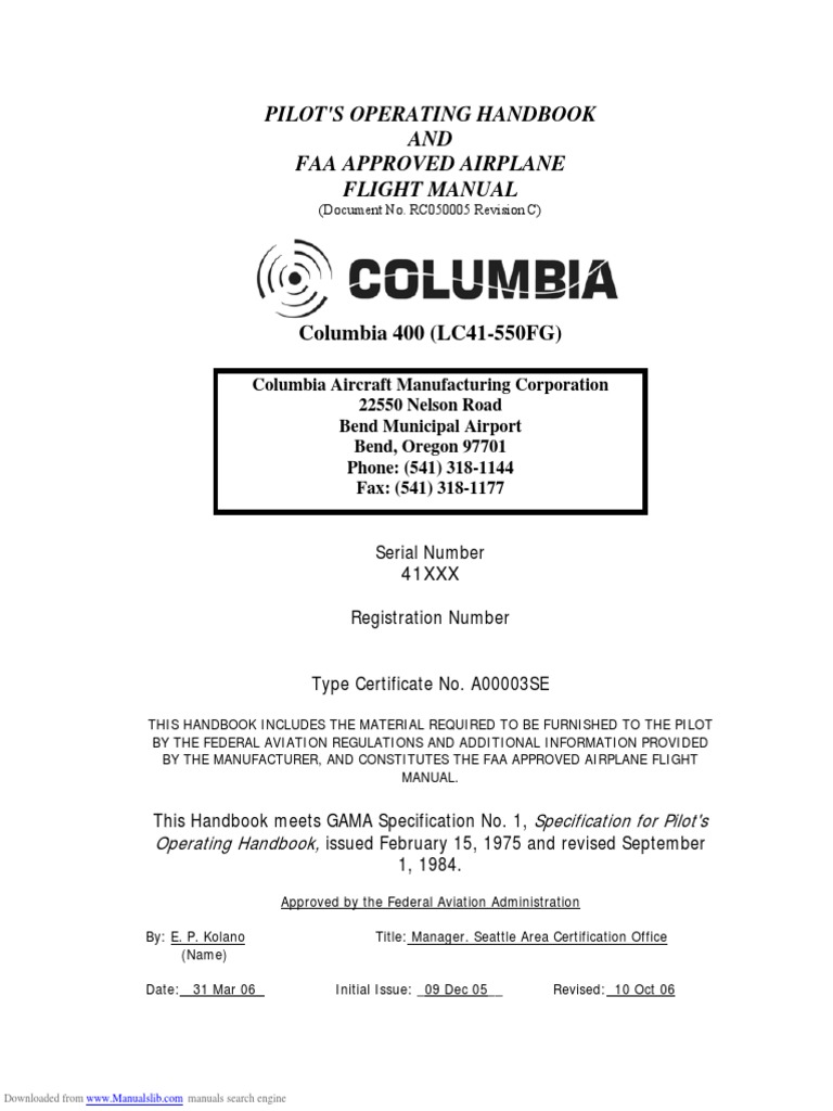 400 Poh | PDF | Federal Aviation Administration | Turbocharger