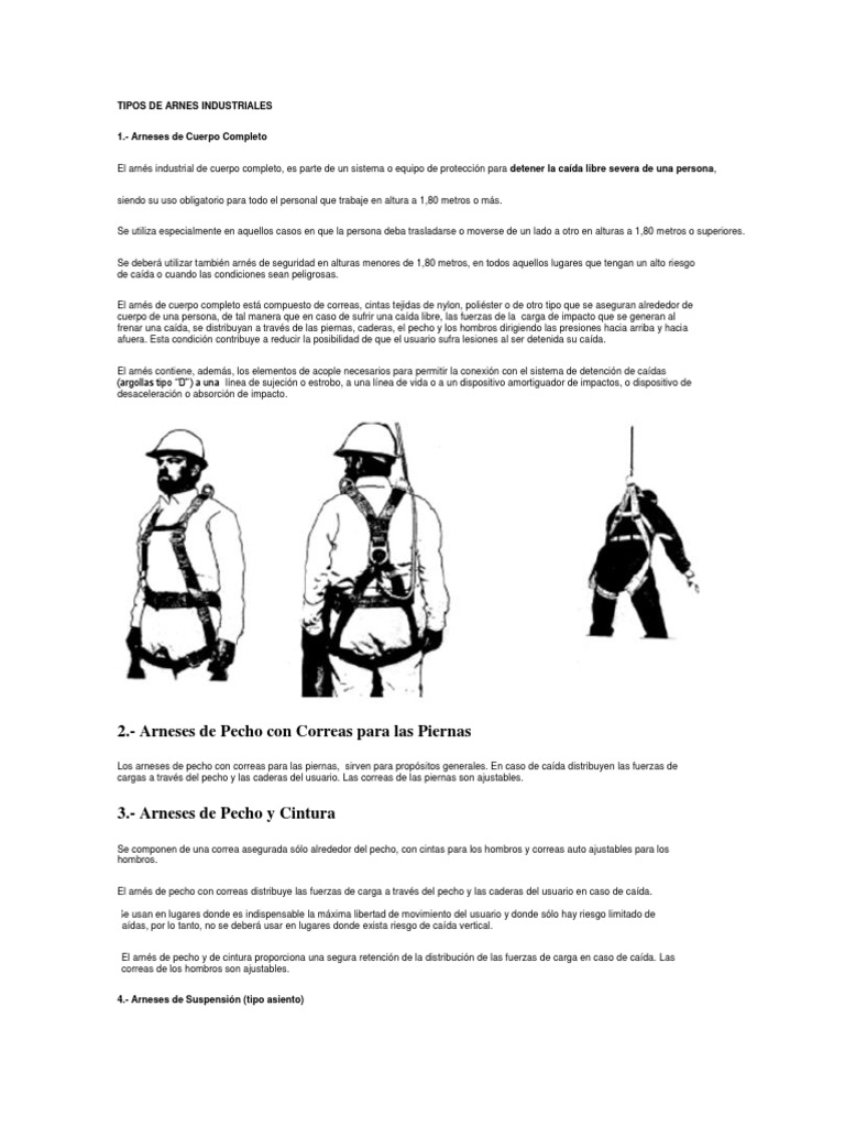 Tipos de Arnes Industriales | PDF | Cuerda | Suspensión (Vehículo)