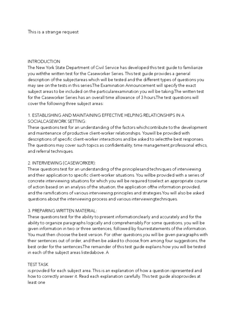 Casework Questions | PDF | Question | Interview