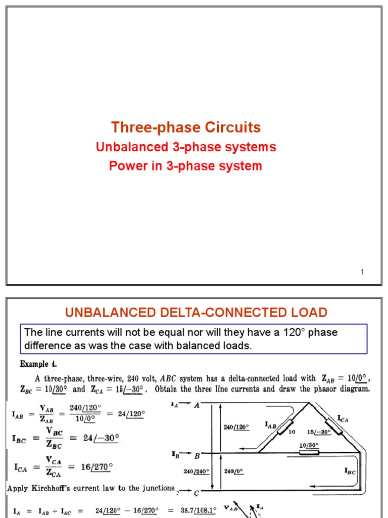 Cir2 Lect 10 UnBalanced 3phase Systems | PDF | Ac Power | Quantity