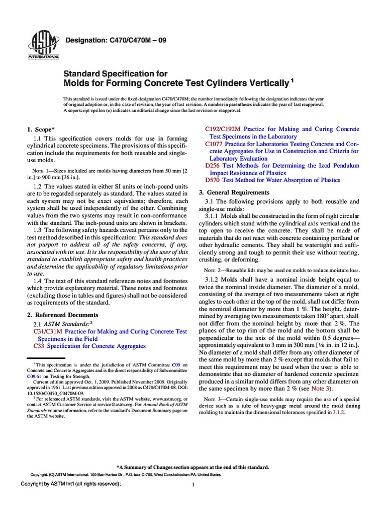 Astm c470 | PDF | Sheet Metal | Concrete