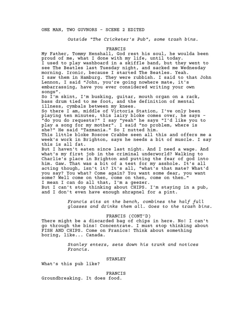 One Man Two Guvnors | PDF