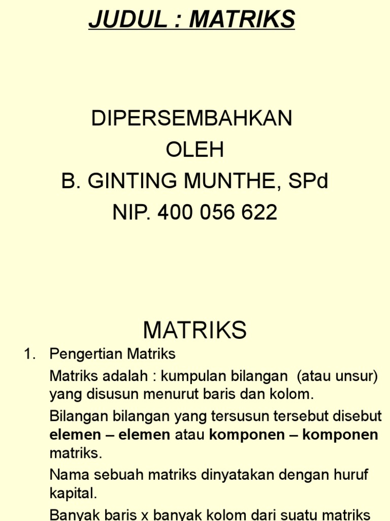 Operasi Matriks | PDF