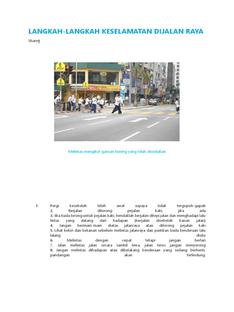 Langkah-Langkah Keselamatan Di Jalan Raya | PDF