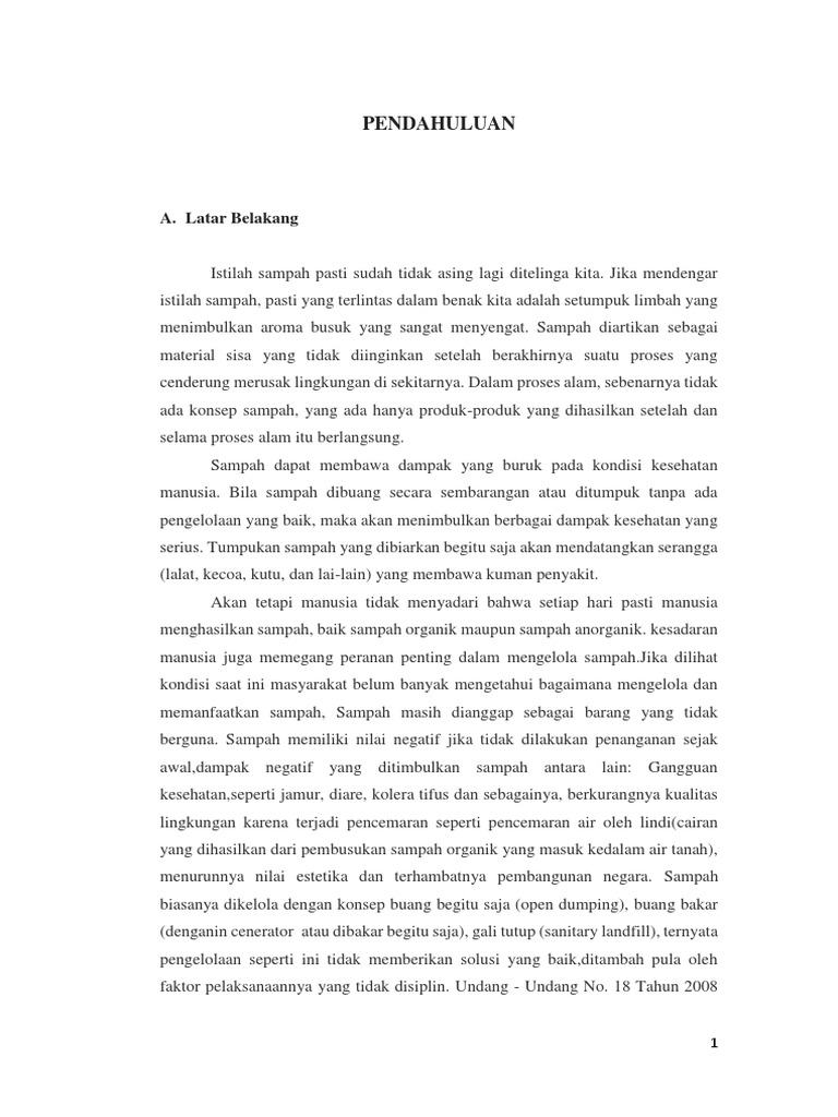 Proposal Usaha Tong Sampah Berkah | PDF