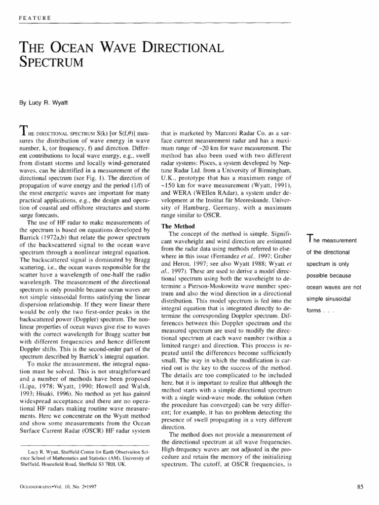 Ocean Wave | PDF | Spectral Density | Frequency