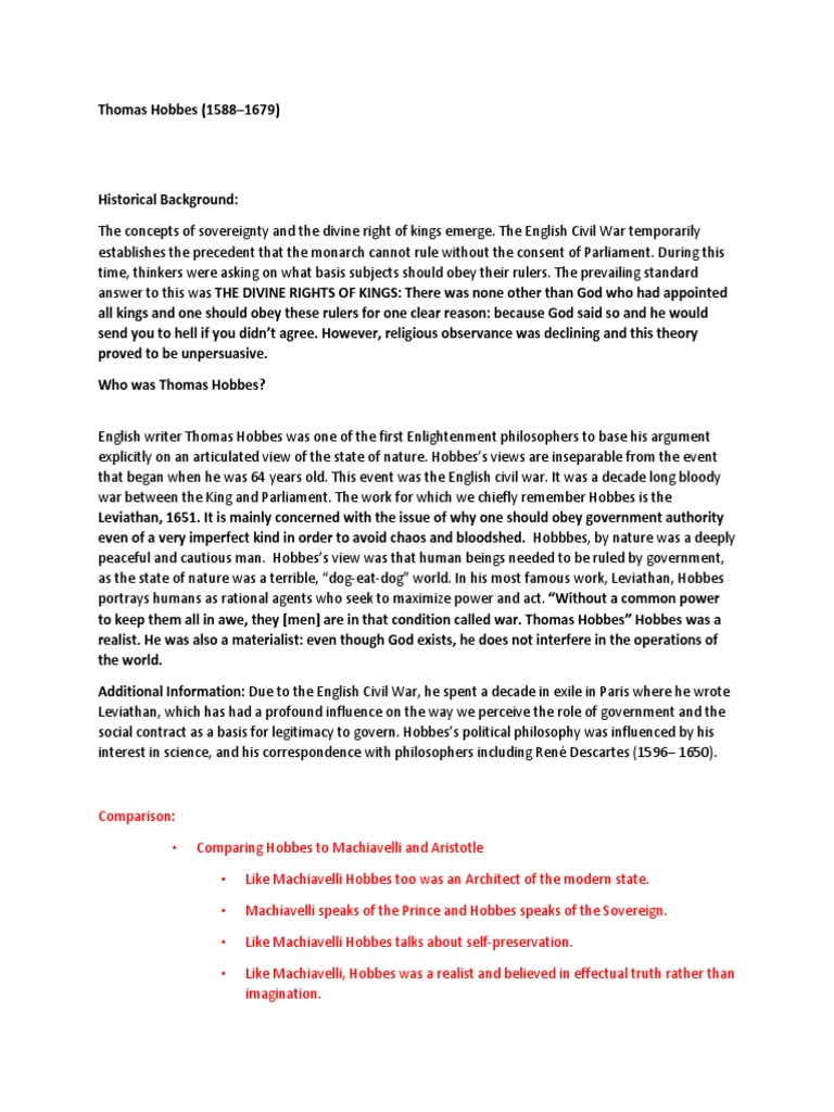 Thomas Hobbes | PDF | Social Contract | Natural And Legal Rights