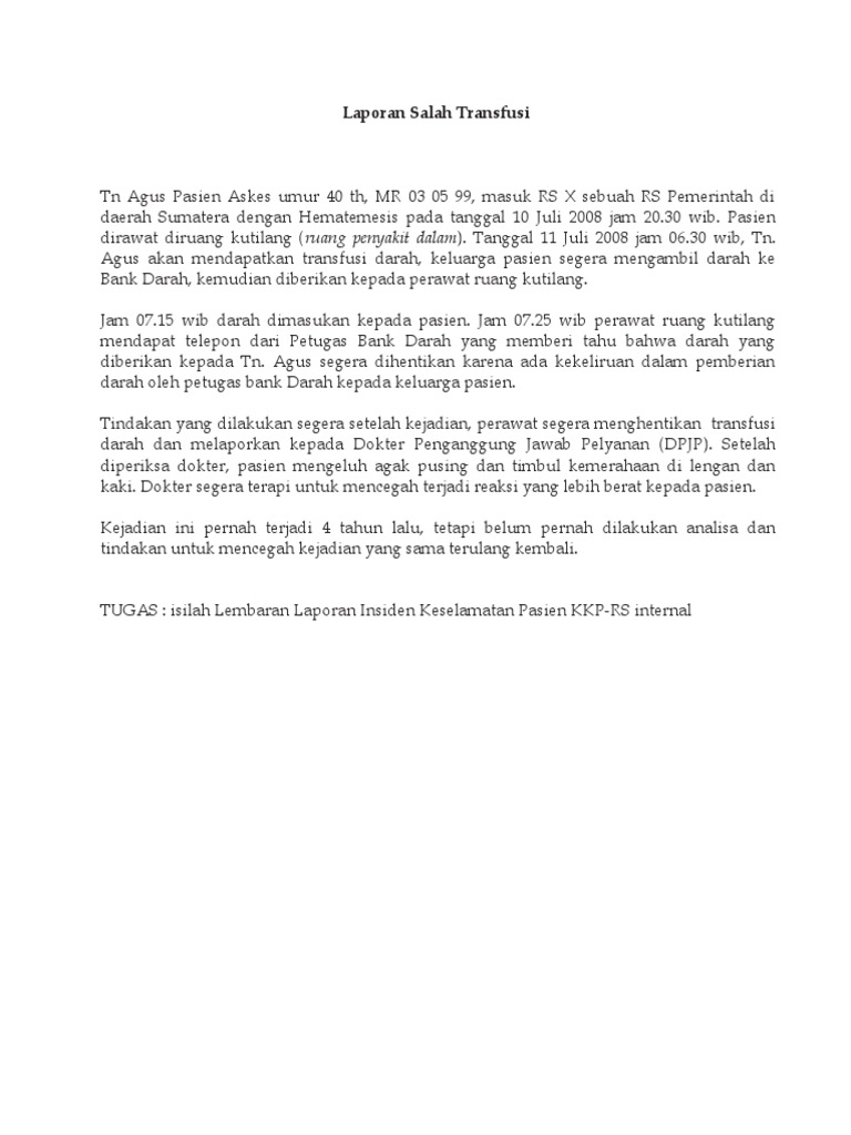 Contoh Kasus &cara Pengisian Form Laporan KPC | PDF