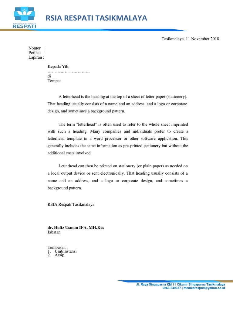 Contoh Head Letter | PDF