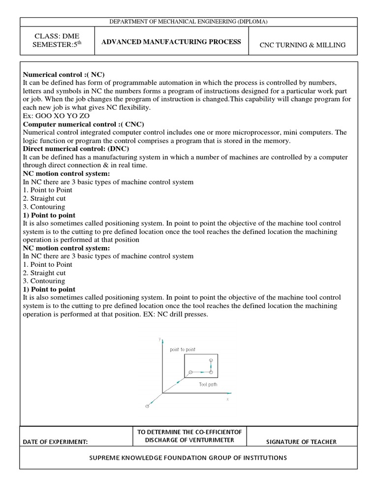 CNC 5TH Sem | PDF | Numerical Control | Machining