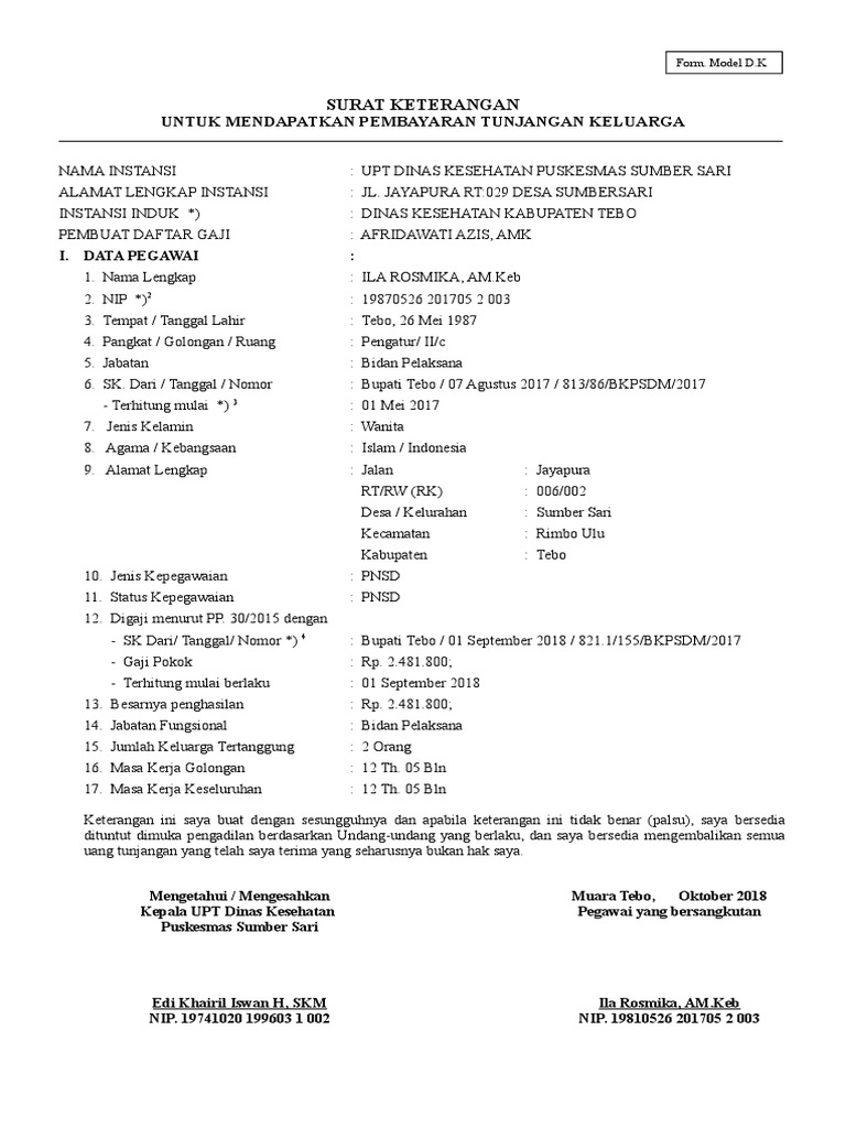 Format Skumptk Khairani | PDF