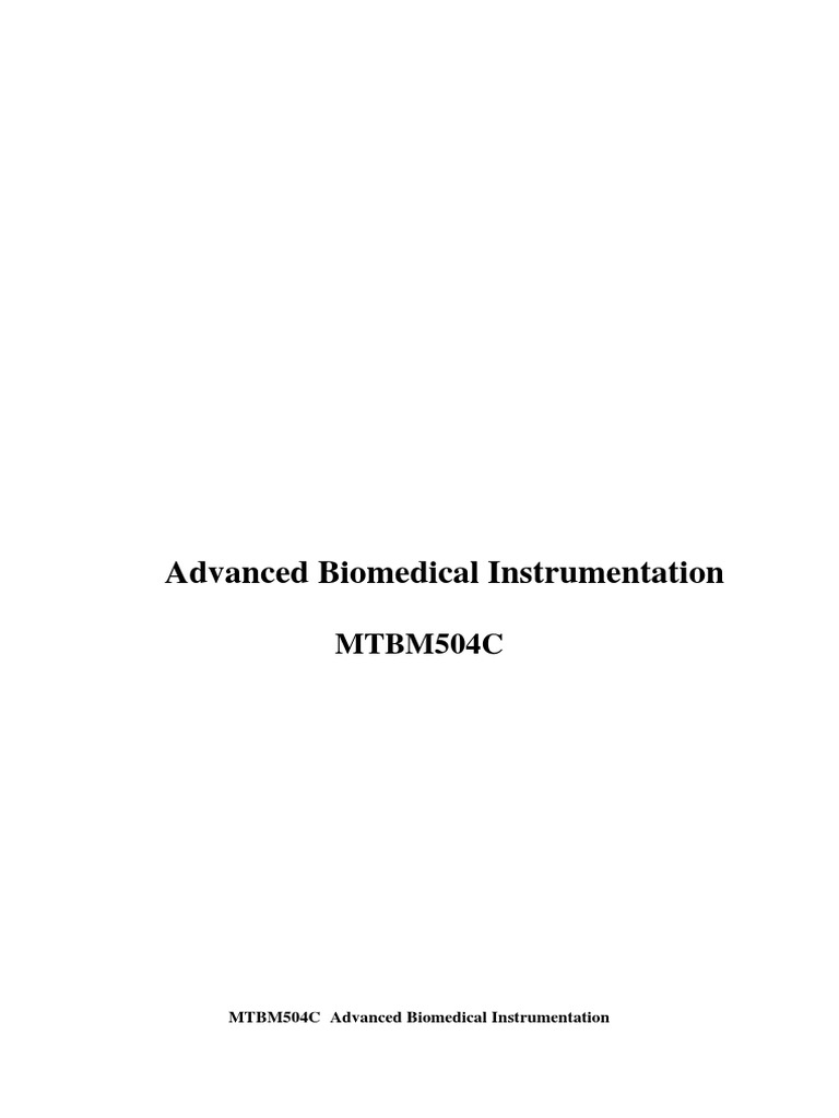 MTBM504C - Advanced Biomedical Instrumentation - Notes | PDF | Accuracy ...