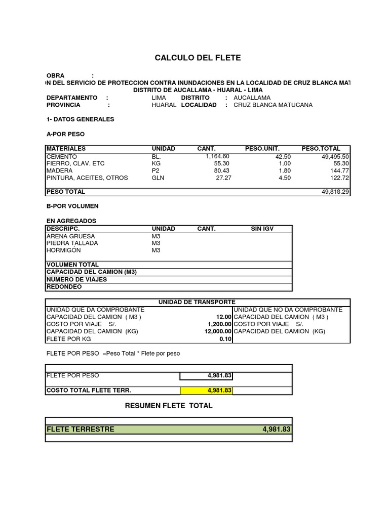 Flete Aucallama PDF | PDF