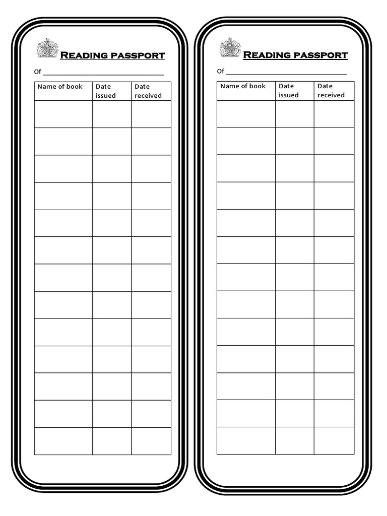 Passport Reading Log: Tracking Books Read and Dates | PDF