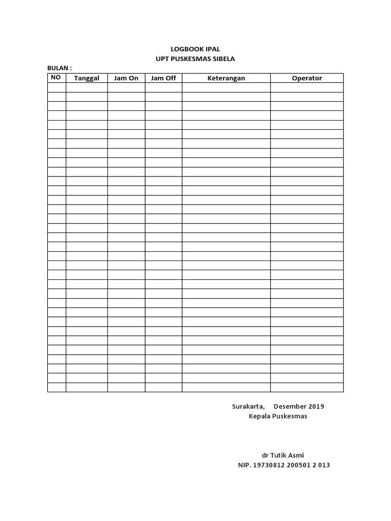 Logbook Ipal | PDF