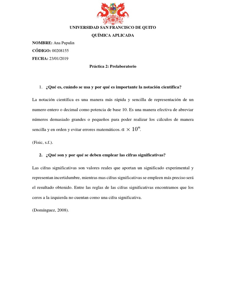 Importancia de la Precisión en Química | PDF | Enseñanza de matemática ...