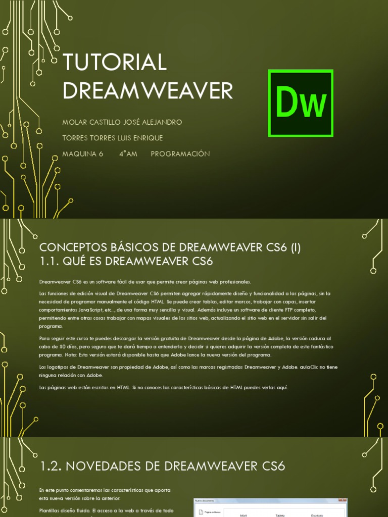 Tutorial Dreamweaver | PDF | Adobe Dreamweaver | Ajax (Programación)