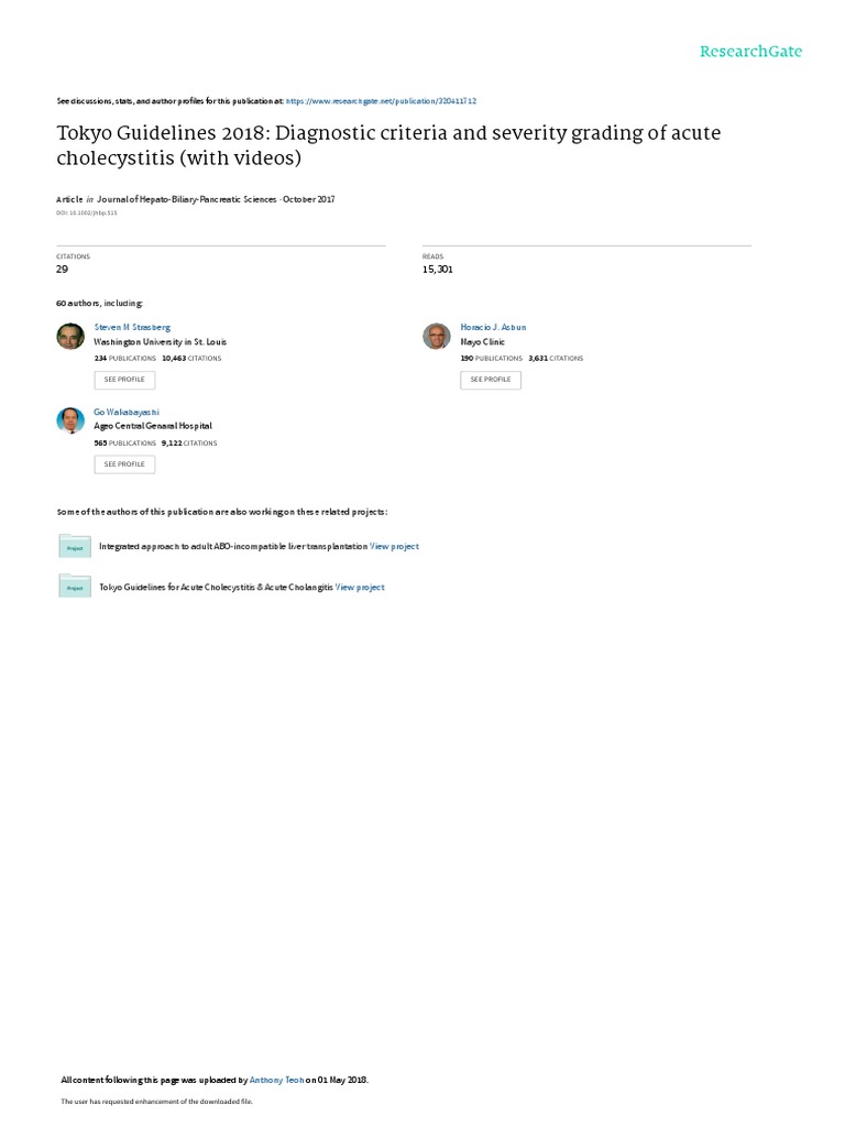 Tokyo Guidelines 2018 Diagnostic Criteria And Seve Pdf Magnetic