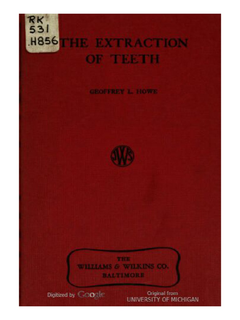 Geoffrey L Howe Extraction of Teeth | PDF