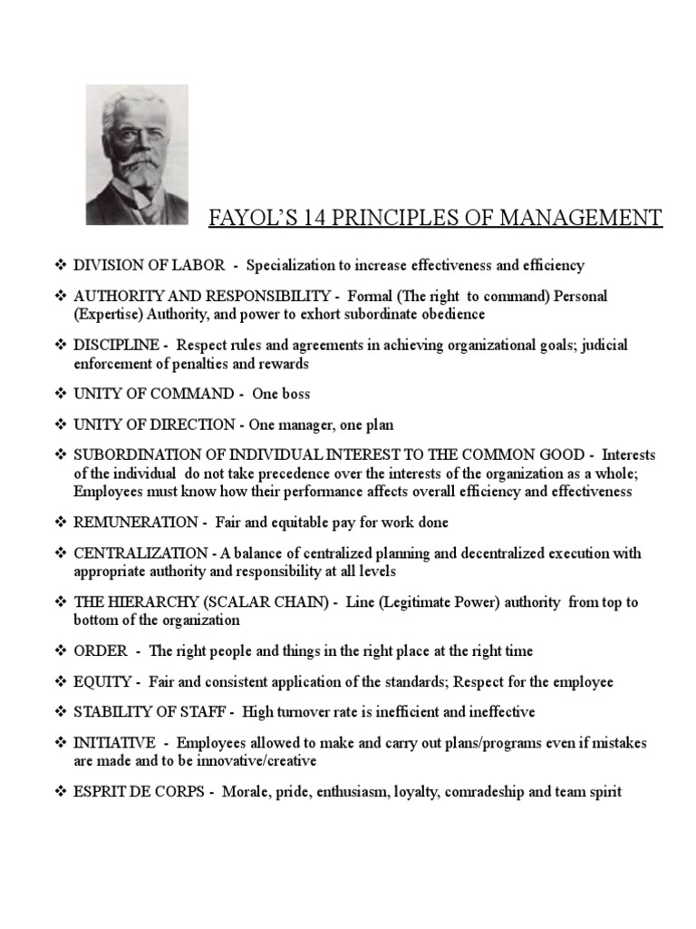 Fayol'S 14 Principles of Management | PDF
