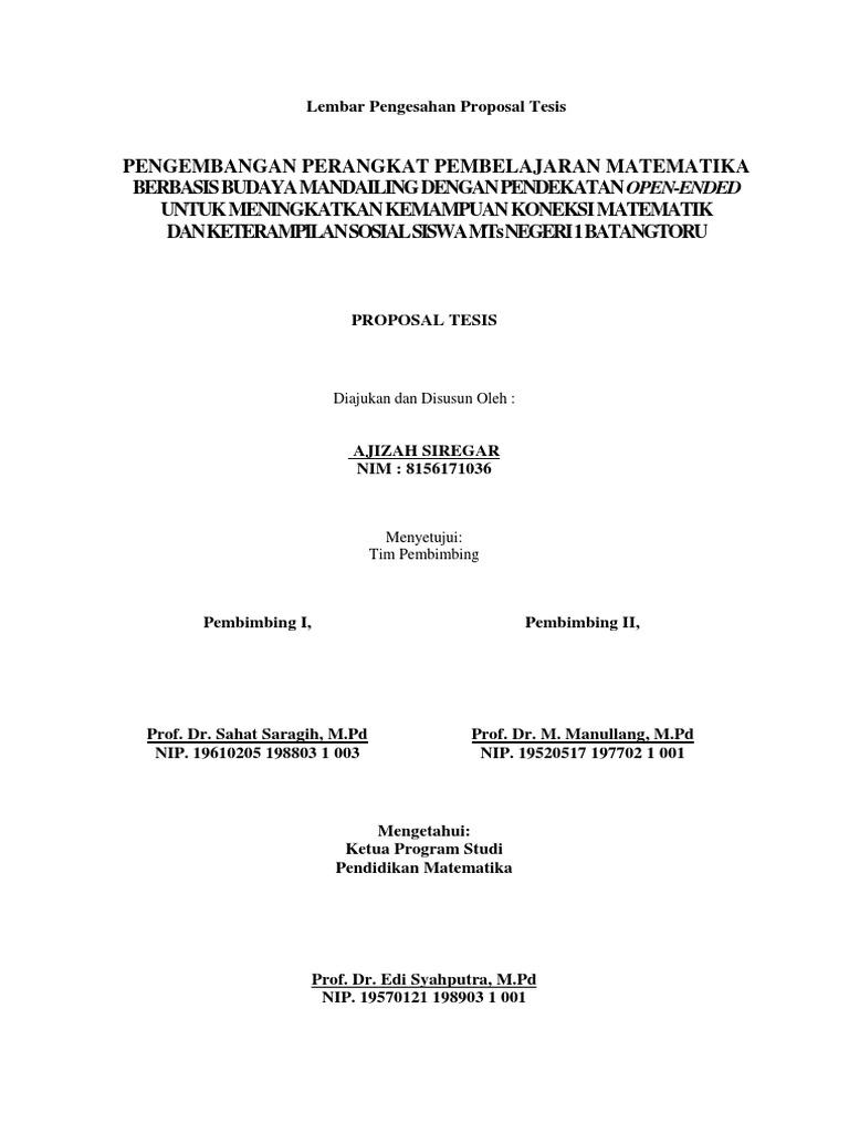 Lembar Pengesahan Tesis | PDF