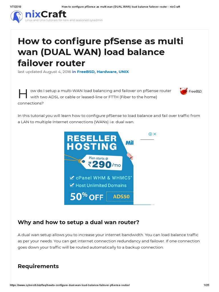 PfSense LB Setup | PDF | Load Balancing (Computing) | Router (Computing)