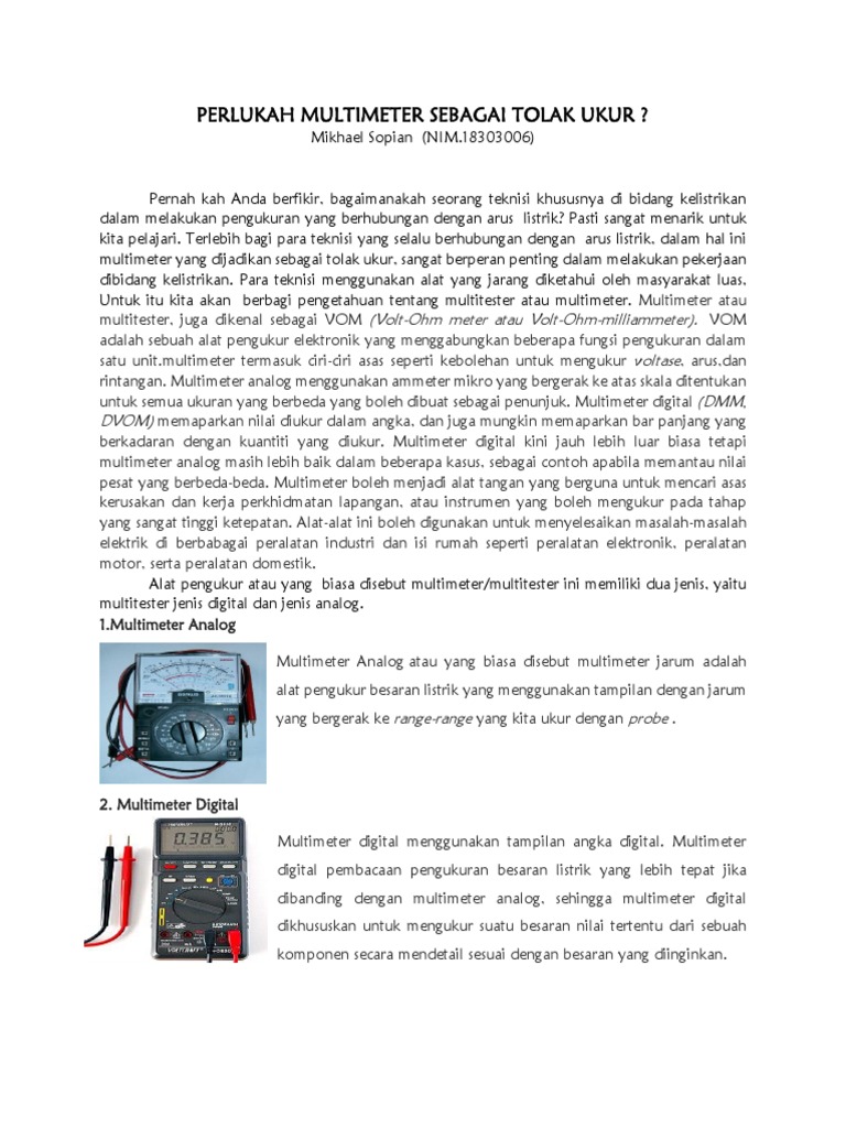 Apa Itu MUlTIMETER | PDF