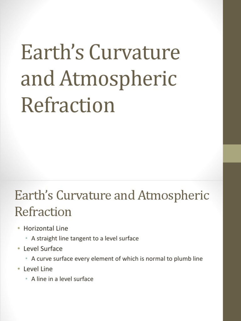 Earth's Curvature and Atmospheric Refraction | PDF | Refraction | Curvature