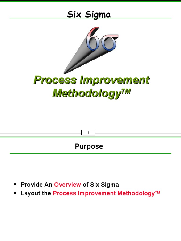 Six Sigma: Process Improvement Methodology | PDF | Six Sigma | Standard ...