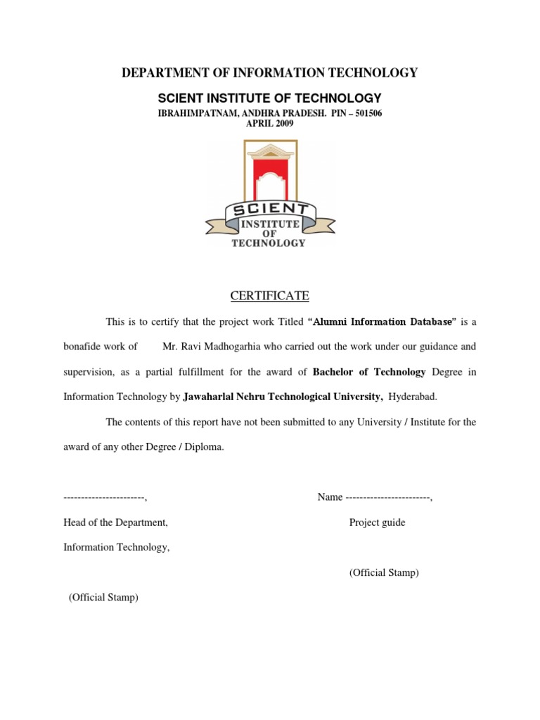 Department of Information Technology Scient Institute of Technology | PDF