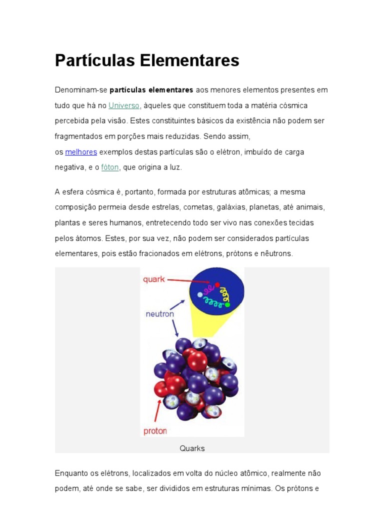 Partículas Elementares | PDF | Física Moderna | Partículas subatômicas