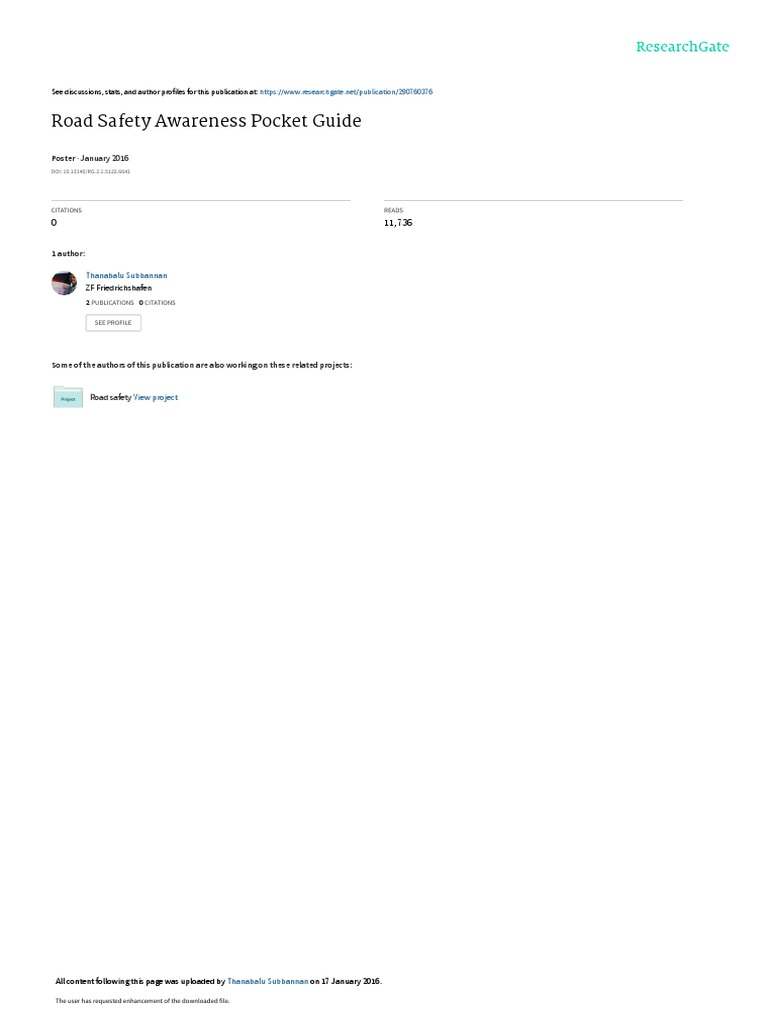 Road Safety Pocket Guide | PDF | Traffic | Road Traffic Safety