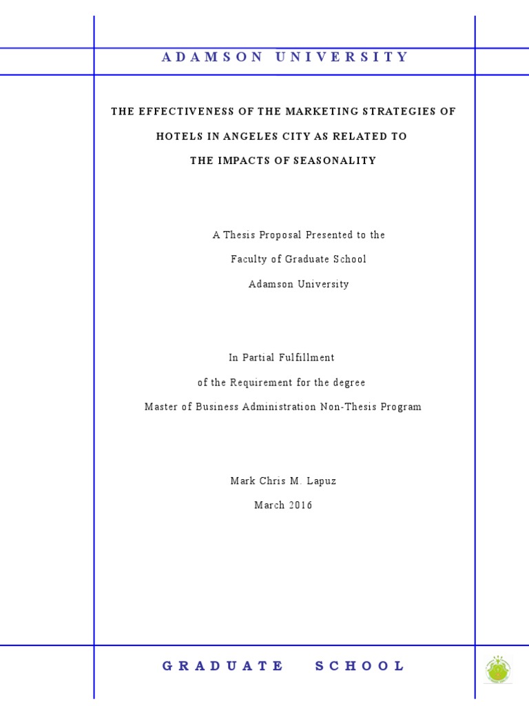 Adamson University | PDF | Hotel | Tourism