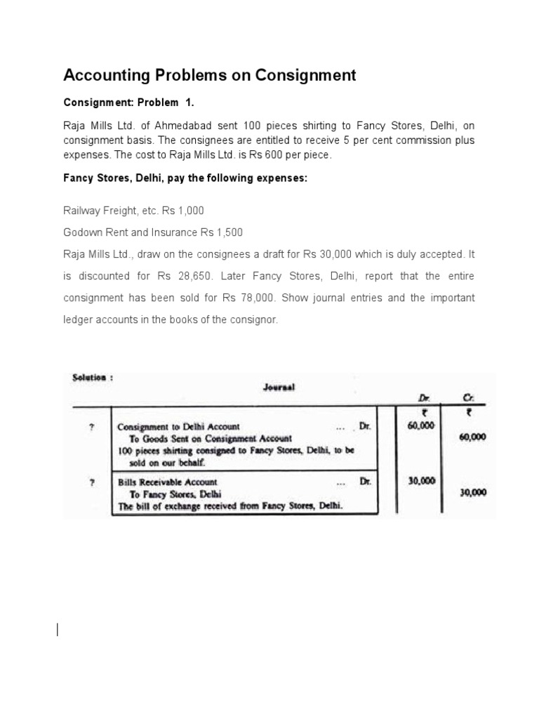 Accounting Problems On Consignment | PDF