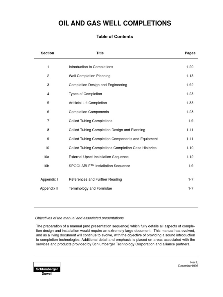 Oil and Gas Well Completions: Section Title Pages | PDF