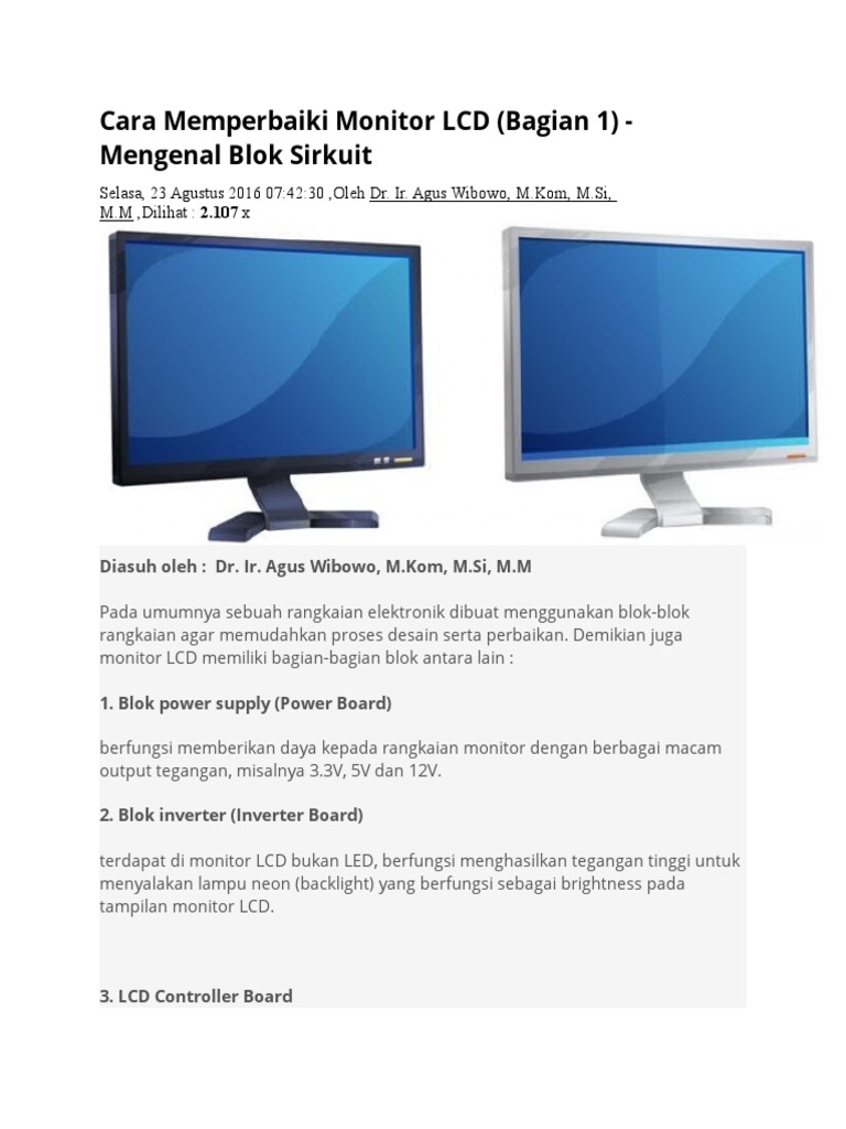 Cara Memperbaiki Monitor LCD | PDF