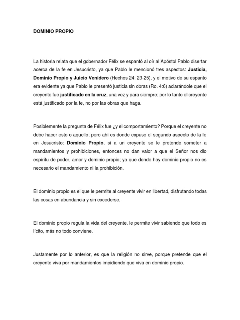Dominio Propio | PDF