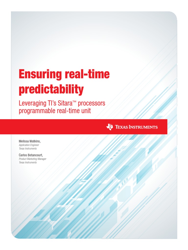 Ensuring Real-Time Predictability: Leveraging TI's Sitara Processors Programmable Real-Time Unit ...