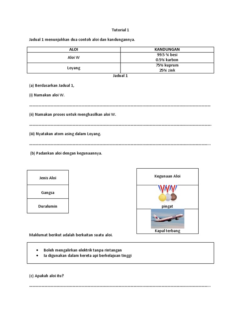 Tutorial 1 Tahun 1 SVM Sem 2 | PDF
