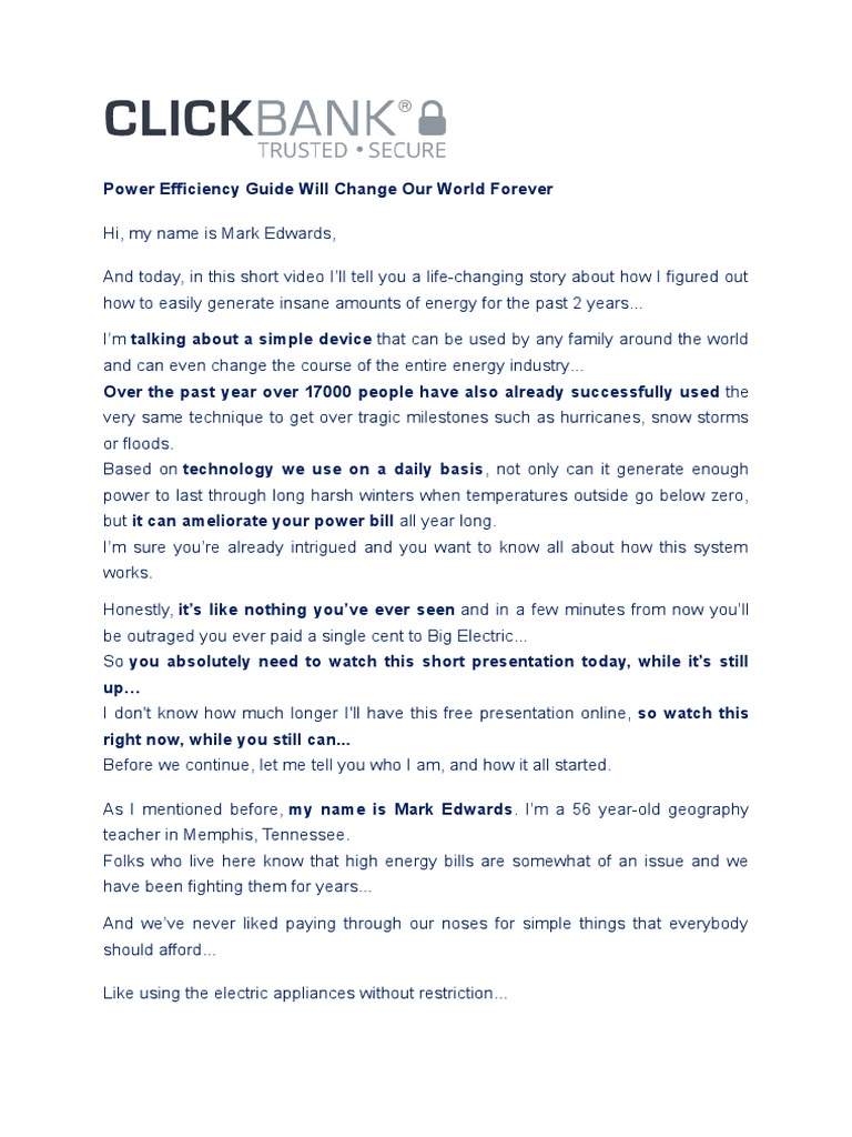 Power Efficiency Guide Will Change Our World Forever | PDF | Electric ...