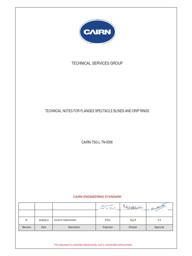 CAIRN-TSG-L-TN-0006-B1-Technical Notes For Flanges, Spectacle Blinds ...