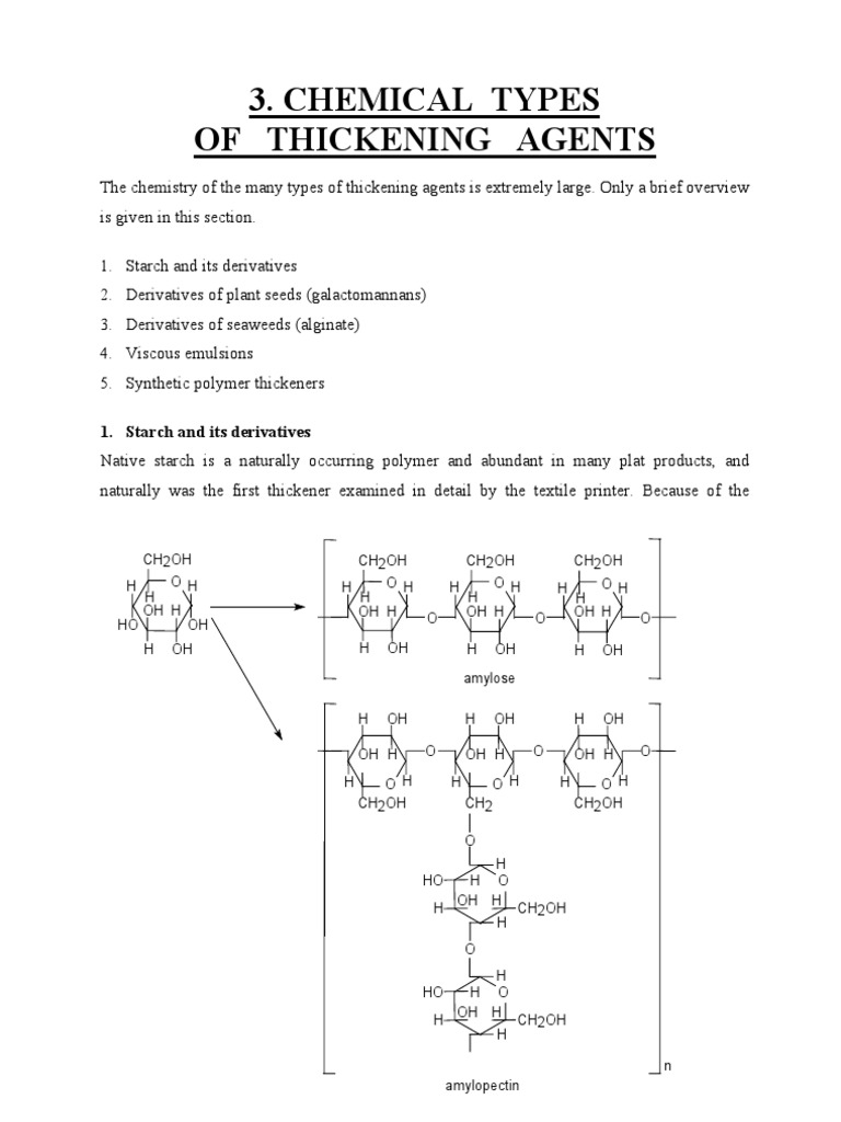 Types of Textile Thickening Agents | PDF | Emulsion | Starch