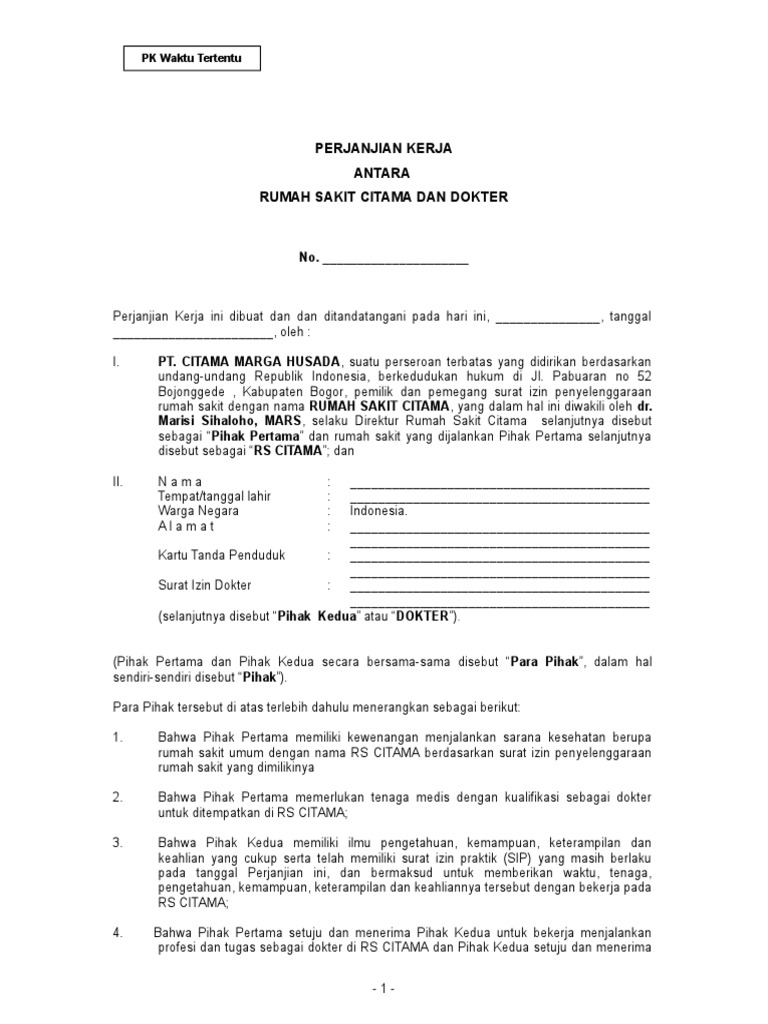 Draft PKS Dokter | PDF