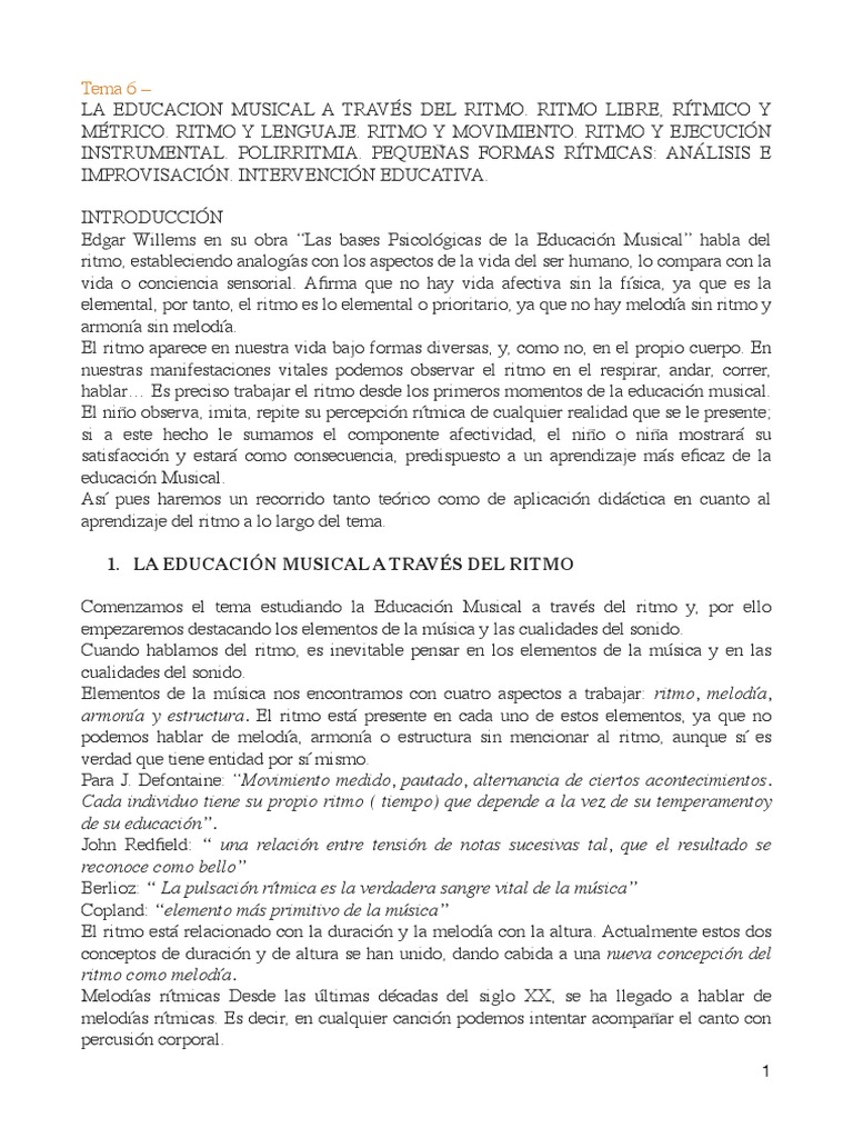 TEMA 6 Ritmo | PDF | Ritmo | Tempo