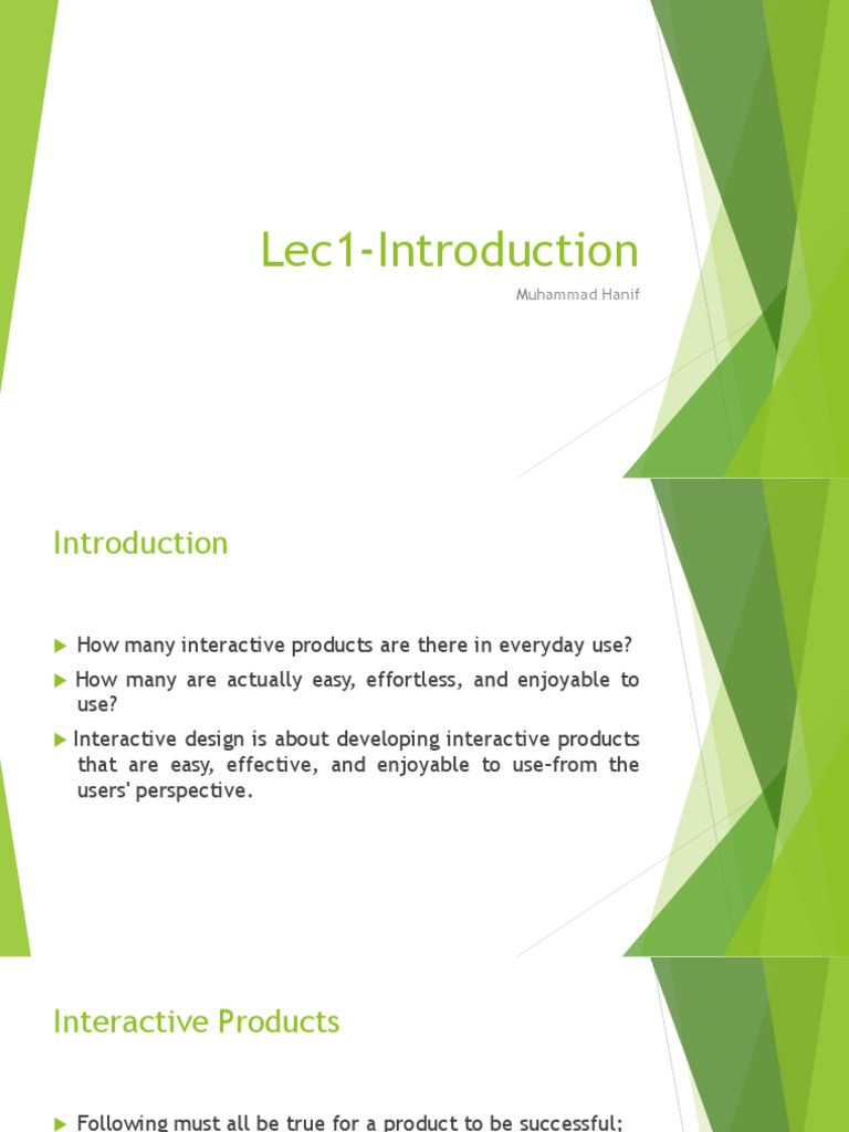 Lec1 Introduction | PDF | Human–Computer Interaction | Science And Technology