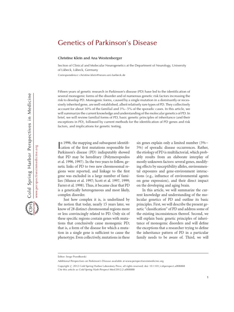Genetics of PD | PDF | Genetic Linkage | Dominance (Genetics)