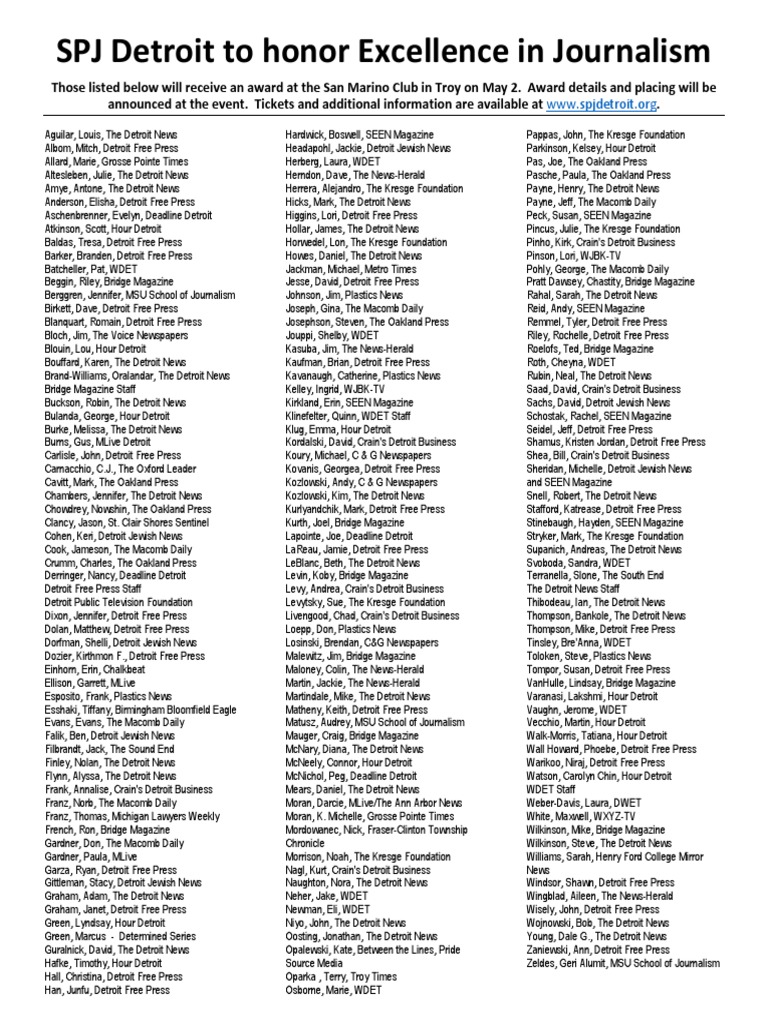 Excellence in Journalism Award Winners | PDF | Newspaper Companies Of ...