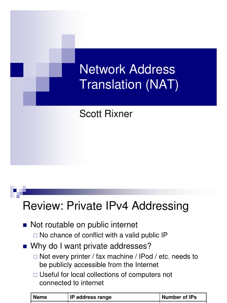 Understanding Network Address Translation | PDF | Ip Address | Computer ...