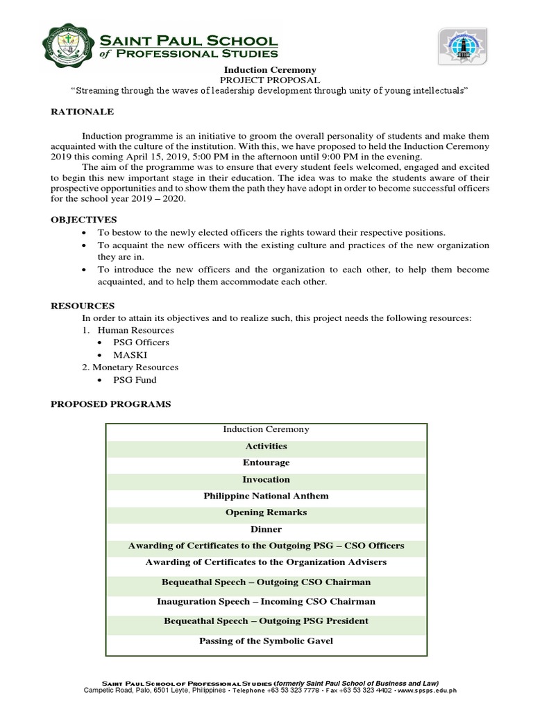 Induction Proposal | PDF